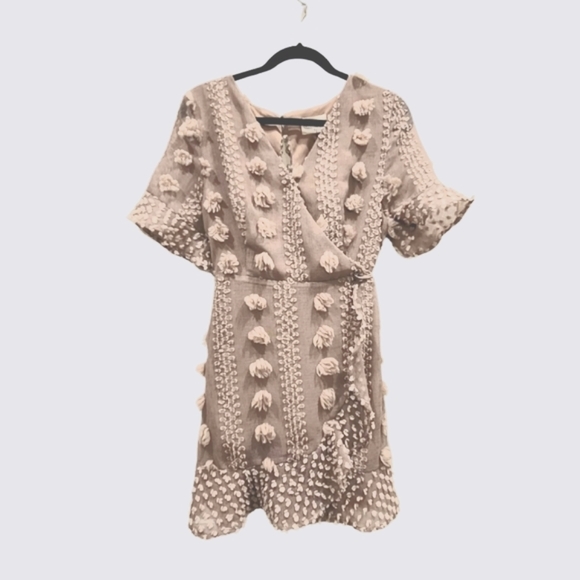 Bella Ella Boutique | Dresses | Bella Ella Faux Wrap Mini Dress Taupe ...
